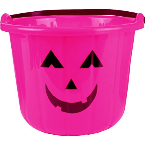 Pink Jack-O-Lantern Treat Bucket - 6 1/2" x 8 3/4", 1 Pc