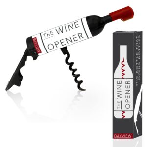 premium wine corkscrew bottle opener, wine shaped opener - multifunctional wine & beer cap openers - great funny gift for wine lovers