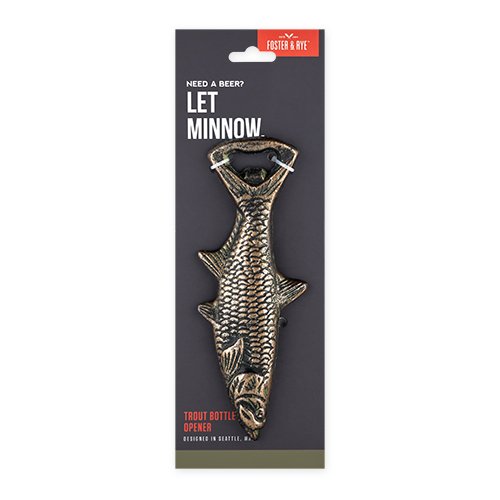 Foster & Rye Cast Iron Fish Novelty Bottle Openers, Metallic