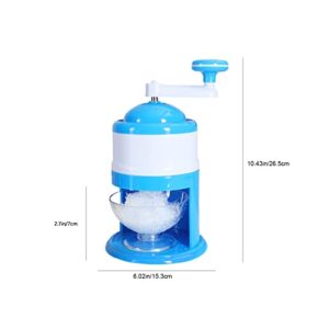 Portable Ice Crusher and Shaved Ice Machine, Manual Hand Crank Operated Fruit Smoothie Machine Mini Household Ice Shaver Small Ice Crusher Premium (A)