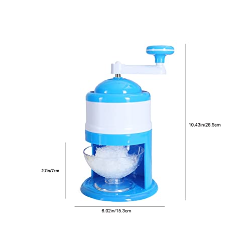 Portable Ice Crusher and Shaved Ice Machine, Manual Hand Crank Operated Fruit Smoothie Machine Mini Household Ice Shaver Small Ice Crusher Premium (A)