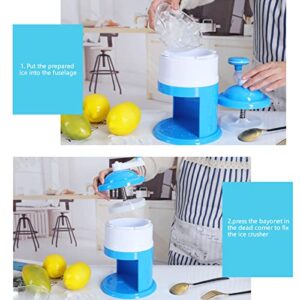 Portable Ice Crusher and Shaved Ice Machine, Manual Hand Crank Operated Fruit Smoothie Machine Mini Household Ice Shaver Small Ice Crusher Premium (A)