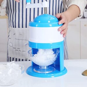 Portable Ice Crusher and Shaved Ice Machine, Manual Hand Crank Operated Fruit Smoothie Machine Mini Household Ice Shaver Small Ice Crusher Premium (A)