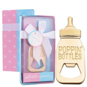 24 pcs Bottle Opener Gender Reveal Party Favors for Guests, Poppin Bottle Openers for Baby Shower Favors,Gifts,Decorations and Souvenirs Gender Reveal Souvenirs Party Supplies (Blue and Pink, 24)