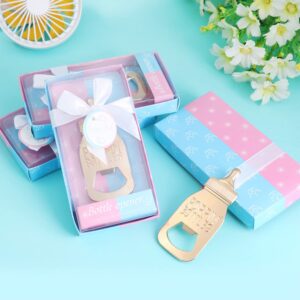 24 pcs Bottle Opener Gender Reveal Party Favors for Guests, Poppin Bottle Openers for Baby Shower Favors,Gifts,Decorations and Souvenirs Gender Reveal Souvenirs Party Supplies (Blue and Pink, 24)