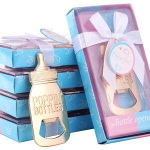 24 pcs Bottle Opener Gender Reveal Party Favors for Guests, Poppin Bottle Openers for Baby Shower Favors,Gifts,Decorations and Souvenirs Gender Reveal Souvenirs Party Supplies (Blue and Pink, 24)