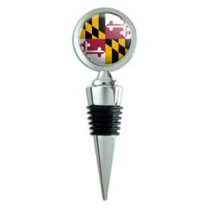 maryland state flag wine bottle stopper