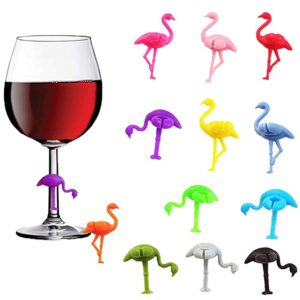 wine charms glass markers12 pcs flamingo wine markers flamingo party decorations animal goblet marking silicone wine glass marking label