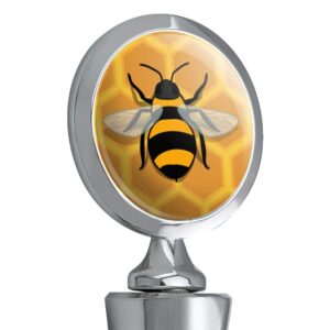 Bee on Honeycomb Wine Bottle Stopper