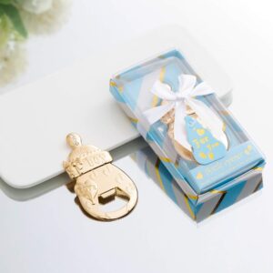 24Pcs Latest Baby Bottle Opener Favors for Baby Shower Favors, Gifts,Decorations, Souvenirs for Guests(blue, 24)