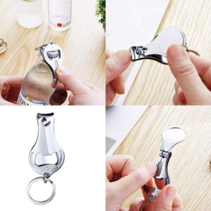 60pcs-Personalized 4 in 1 Multi Function Bottle Opener, Nail Clipper, Wedding Favors Brewery, Private Customized, Sliver, Multitool Gifts for Men