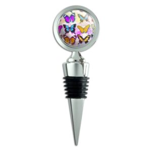 colorful butterflies butterfly design wine bottle stopper