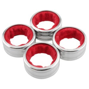 MTQY Wine Bottle Collar 4PCS Stainless Steel Red Wine Drip Stop Rings Velvet Lined Anti-overflow Wine Drip Catcher