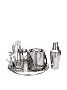 nine piece hammered finish steel bar set