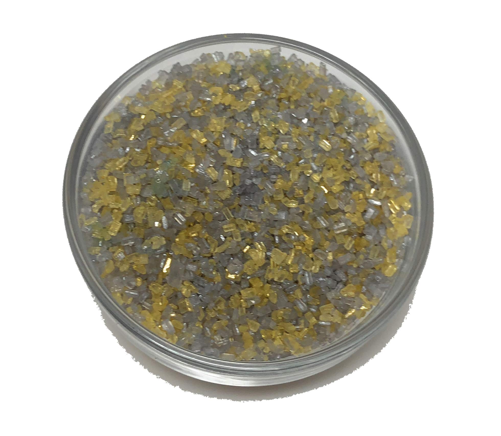 Snowy River Jewels Cocktail Sugar - All Natural Kosher Gold and Silver Cocktail Rimmer (4oz, Jewels)