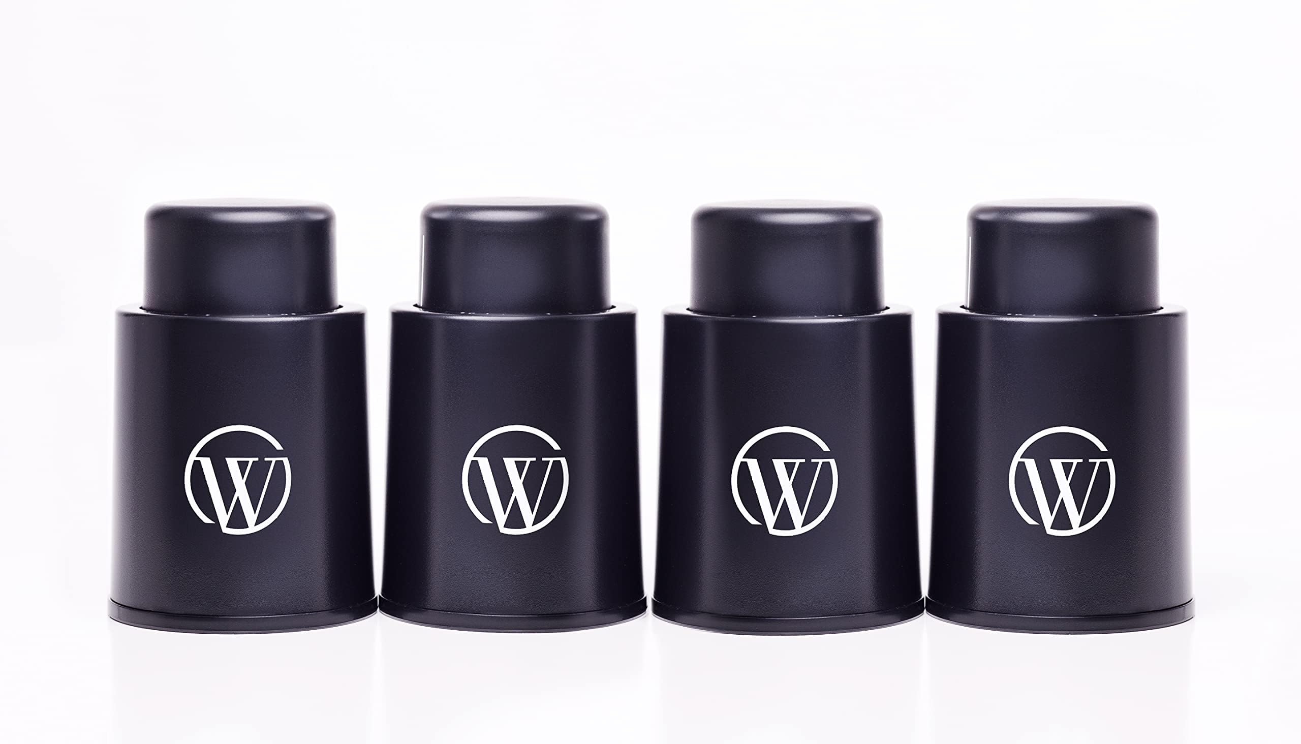 Wine Stoppers for Wine Bottles (4-Pack) - Vacuum Wine Preserver Set - Wine Saver and Sealer for Bottles - Reusable Wine Corks for Glass Bottles - Wine Accessories and Gifts to Keep Wine Fresh