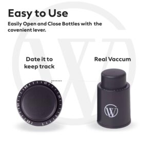 Wine Stoppers for Wine Bottles (4-Pack) - Vacuum Wine Preserver Set - Wine Saver and Sealer for Bottles - Reusable Wine Corks for Glass Bottles - Wine Accessories and Gifts to Keep Wine Fresh