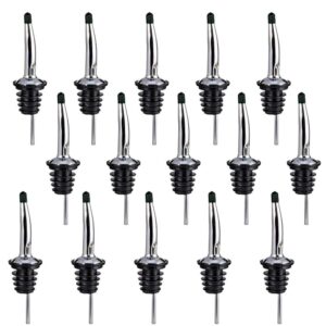 swpeet 15 pcs stainless steel liquor bottle speed pourers tapered spout with rubber dust caps perfect for pubs, clubs, restaurants, bars, coffee shops and diners