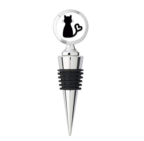 Cat Heart Kitty Cat Lover Metal Steel Bottle Stopper Winestopper