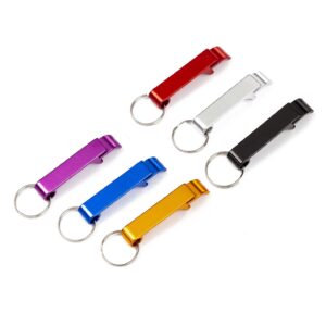 6pcs portable beer bottle opener, keychain pocket aluminum beer can opener, beer bar tool gadgets, summer beverage beer accessories