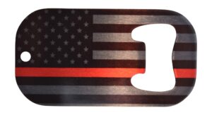 firefighter bottle opener heavy duty stainless steel fd thin red line flag fire fighter department