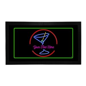 bar runner your name cocktail bar drip spill mat personalized bar gifts