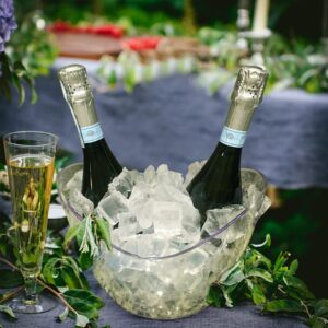 Yesland 8L Large Ice Buckets Clear Acrylic Drink Bucket Beverage Tub Wine Champagne Bucket - Storage Tub for Wine, Champagne or Beer Bottles Parties and Home Bar