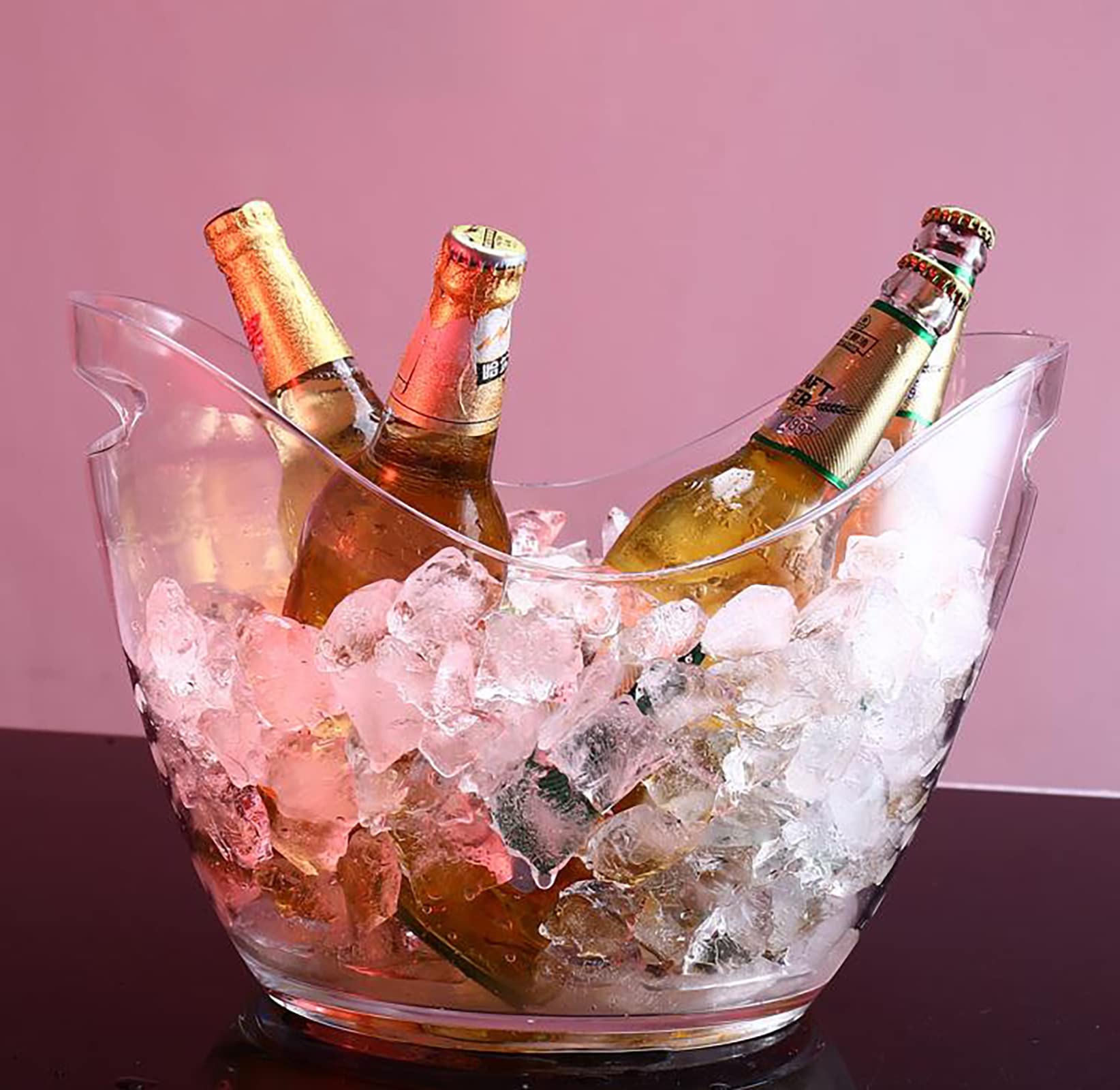 Yesland 8L Large Ice Buckets Clear Acrylic Drink Bucket Beverage Tub Wine Champagne Bucket - Storage Tub for Wine, Champagne or Beer Bottles Parties and Home Bar