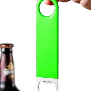 JCD 3 Pack Heavy Duty Stainless Steel Flat Bottle Opener, Solid and Durable Beer Openers, Red, Black, Green, 7 inches