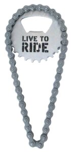 boxer gifts bike chain bottle opener | silver stainless steel | perfect bike gift for cyclists on their birthday, christmas or father's day, one