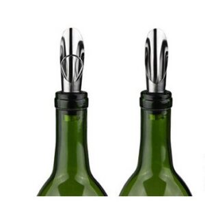 Wine Pourer and Stopper - 5 Pack - Tapered Design - Liquor and Wine Bottles - Drip Free Pouring - Stopper Creates an Seal - Keeps Wine Fresh - Gift for Wine Enthusiasts. (Retail pack)