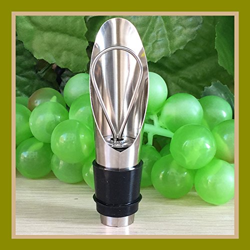 Wine Pourer and Stopper - 5 Pack - Tapered Design - Liquor and Wine Bottles - Drip Free Pouring - Stopper Creates an Seal - Keeps Wine Fresh - Gift for Wine Enthusiasts. (Retail pack)