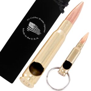 50 caliber bmg real bullet bottle opener and .308 keychain real bullet bottle opener - set of 2 - made in the usa