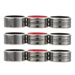 yardwe 9pcs wine bottle collars stainless steel red wine drip stop ring leak- proof anti- overflow drip stopper collars wine accessories for restaurant kitchen silver