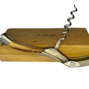 Laguiole En Aubrac Sommelier Waiter's Corkscrew, Olivewood Handle, Wine Opener With Foil Cutter & Bottle Opener, Brushed Bolster