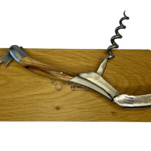 Laguiole En Aubrac Sommelier Waiter's Corkscrew, Olivewood Handle, Wine Opener With Foil Cutter & Bottle Opener, Brushed Bolster