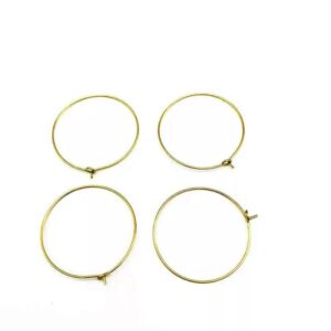 100pcs Champagne Wine Glasses Charm Rings, Bar Beverage Identifiers Glass Bottle Labeling Champagne Decor Wire Hoops Earring(20 mm,Gold)