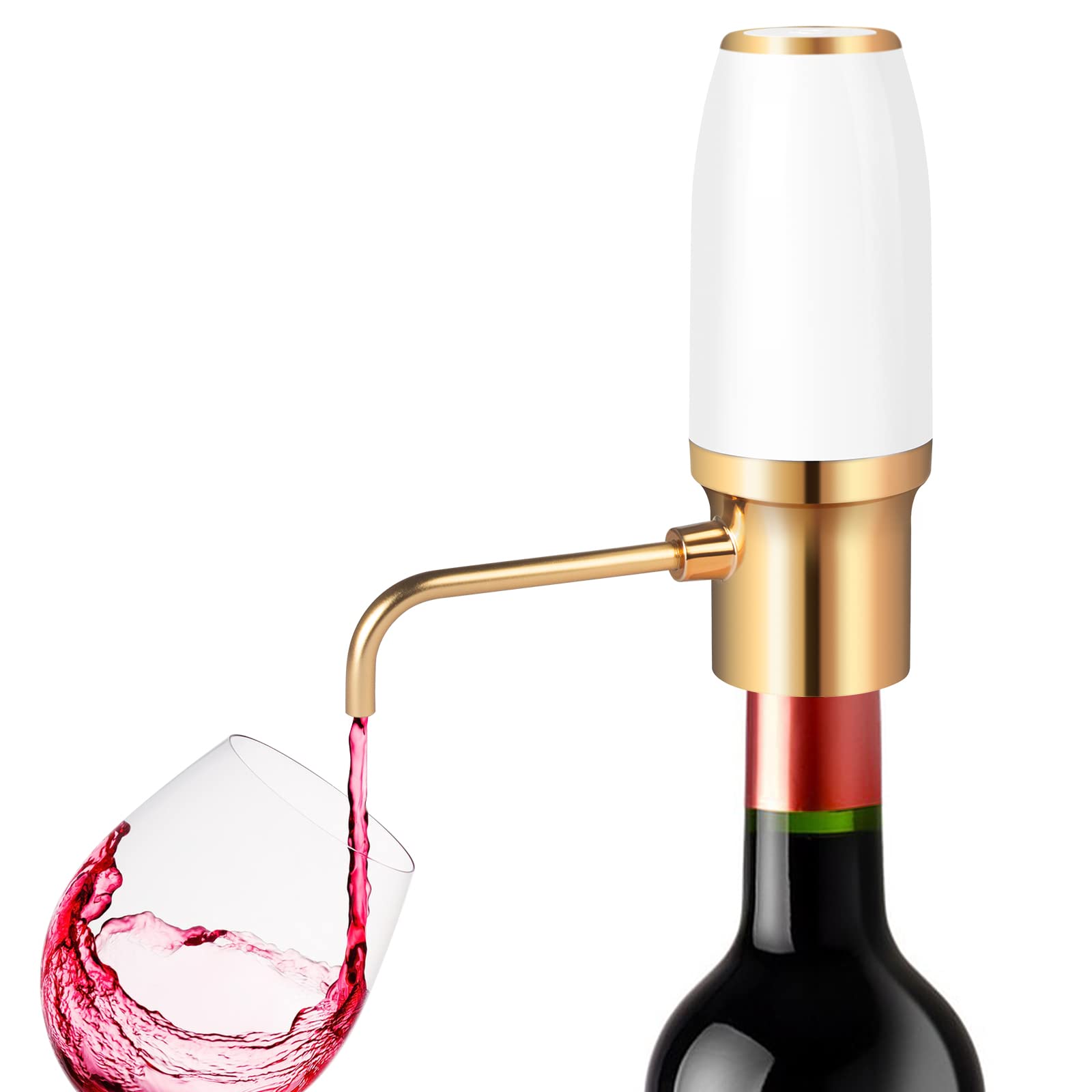 Electric Wine Aerator, Wine Accessories Aeration for Beginner Enthusiast, Wine Aerator Pourer Spout, Wine Gifts, Wine Dispenser with USB Rechargeable for Travel, Home, Bar