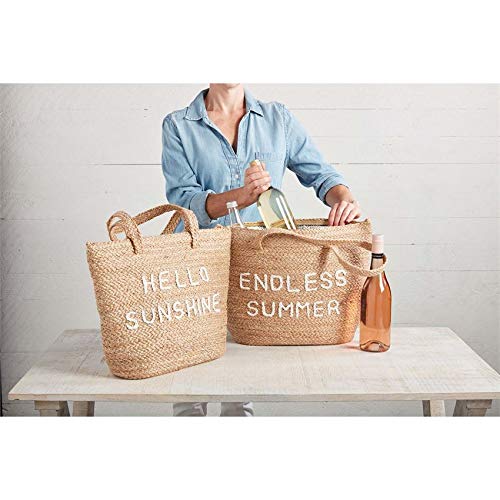 Mud Pie 43600012H Summer Jute Cooler Tote Hello Sunshine, 13" x 18 1/2"