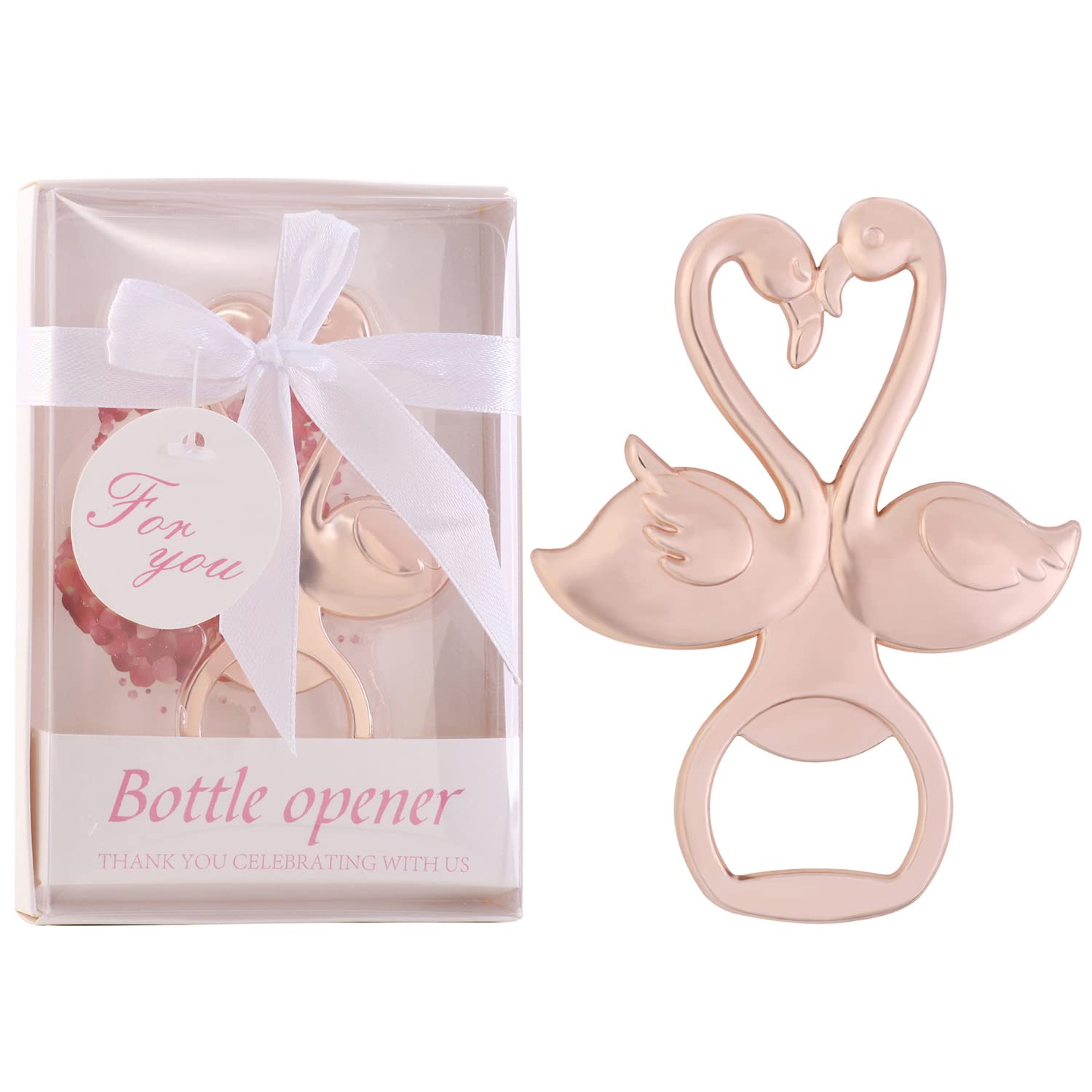 VIDACONTIGO 10 Pack Wedding Bottle Opener Flamingo shaped gift for Guests Bridal Shower Gift Baby Shower Souvenir Party Decorations (10 PCS)