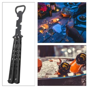 Butterfly Bottle Opener Stainless Steel Beer Bottle Opener Butterfly Knife Style Trainer Tool for Bar Party Beer Lovers