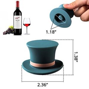 Silicone Wine Stopper Bottle Caps, Reusable Champagne Stoppers Magic Hat Beverage Bottles Covers Reseal Saver for Beer, Whisky, Soda Water, Funny Wine Accessories for Christmas, Party, Holiday, 3pcs