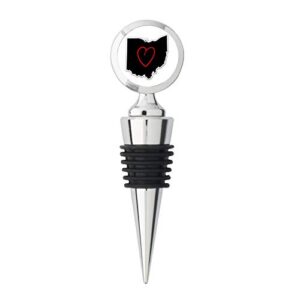 ohio heart native metal steel bottle stopper winestopper