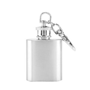 1oz mini pocket wine bottle stainless steel key chain portable whiskey liquor alcohol bottle screw cap unique gift ornament