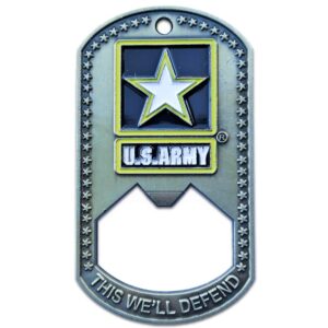 u.s. army (usa) dog tag bottle opener or challenge coin | perfect veteran & military gift for your soldier | old dominion llc