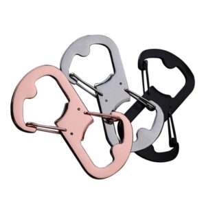 yardwe 3pcs key chain beer bottle opener multifunction carabiner clips beverage keychain climbing clasps camping bottle hooks lid lifter