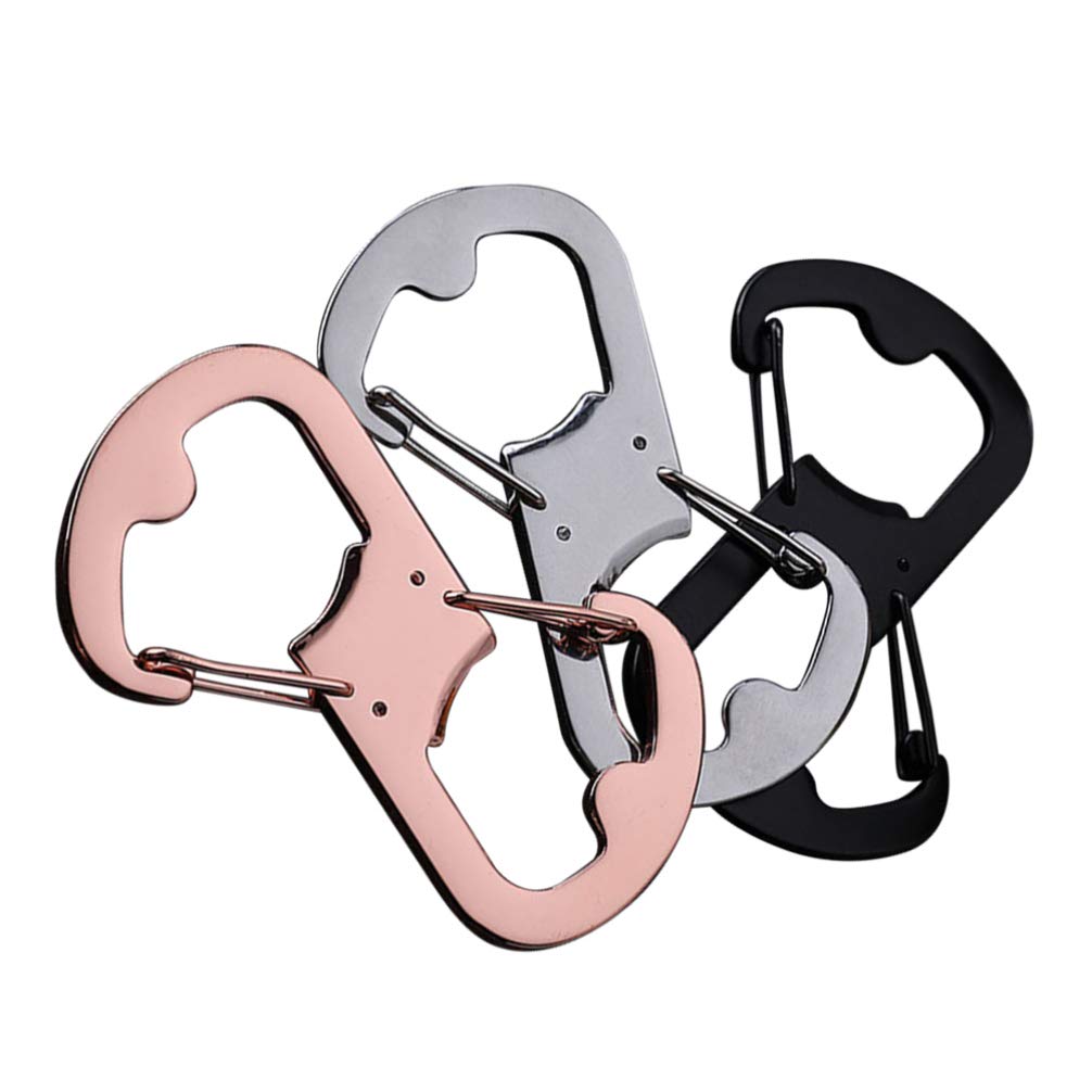 Yardwe 3pcs Key Chain Beer Bottle Opener Multifunction Carabiner Clips Beverage Keychain Climbing Clasps Camping Bottle Hooks Lid Lifter