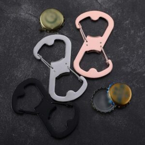 Yardwe 3pcs Key Chain Beer Bottle Opener Multifunction Carabiner Clips Beverage Keychain Climbing Clasps Camping Bottle Hooks Lid Lifter