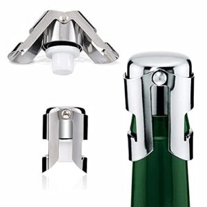 nanmate 3 pack champagne sealer stopper stainless steel sparkling wine bottle sealer set,prosecco, cava, and sparkling wine stopper