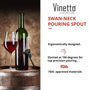 Vinetto Wine Aerator Pourer and Decanter Spout | Easy, Rapid Way To Help Air Filter Into Wine | Unique Gift Idea for Women, Men, and Wine Enthusiasts | Discover Wine’s Full Potential (Pack of 1)